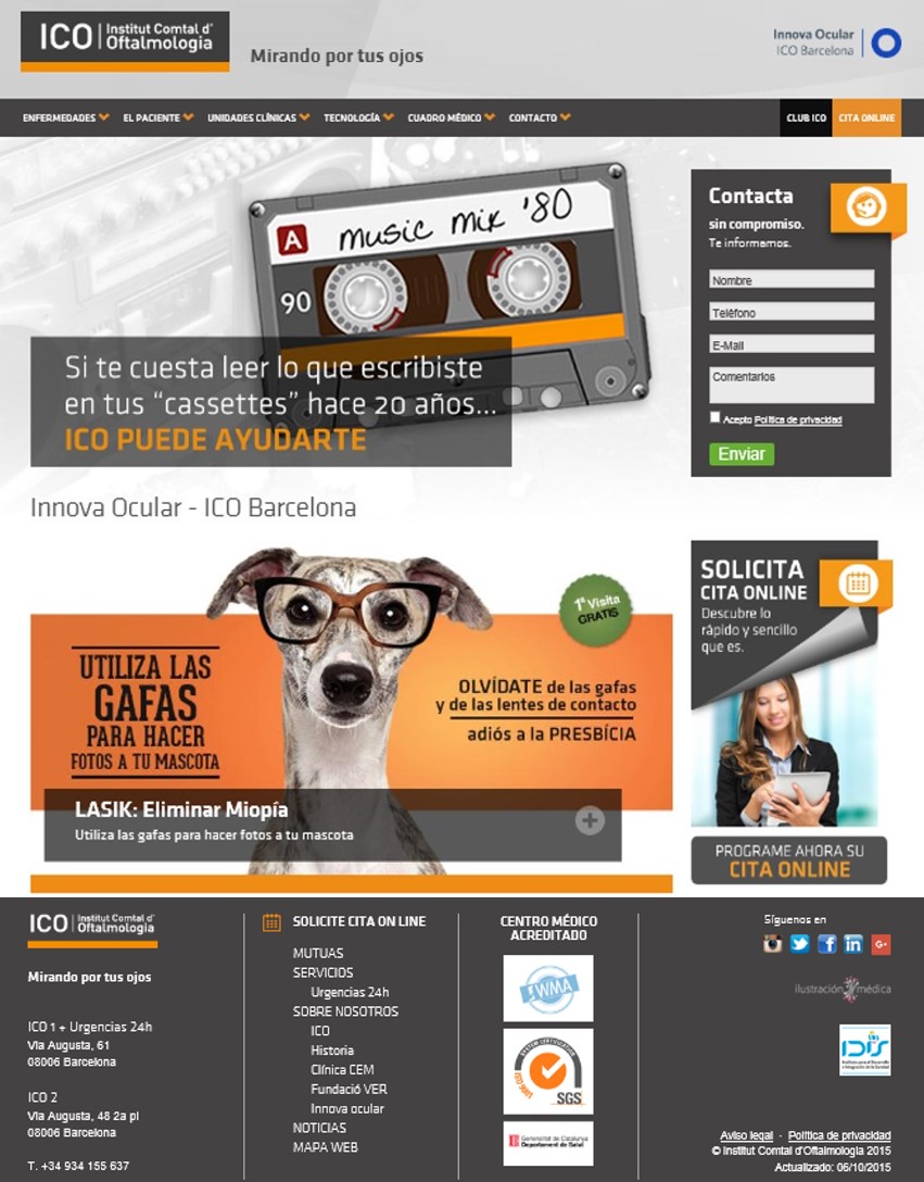 www.icoftalmologia.es, la web de Innova Ocular ICO Barcelona, obtiene ...